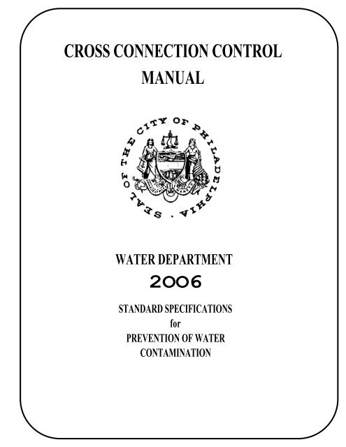 city of philadelphia water department cross-connection control ...