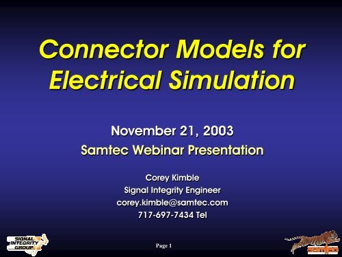 Connector Model Overview - Samtec