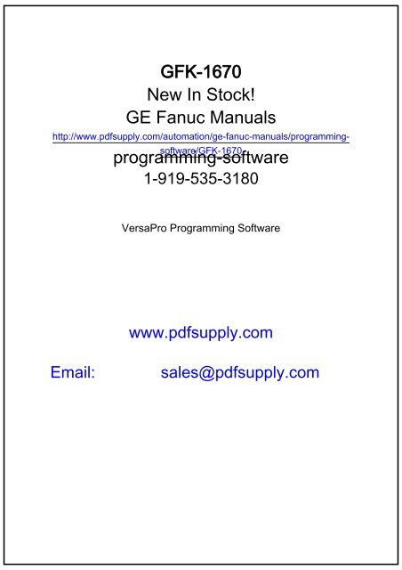 GFK-1670 - GE Fanuc PLC