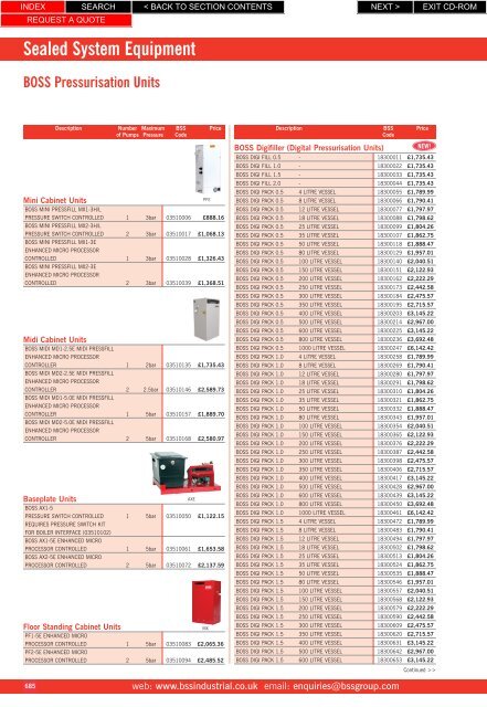 Sealed System Equipment - BSS Price Guide 2010