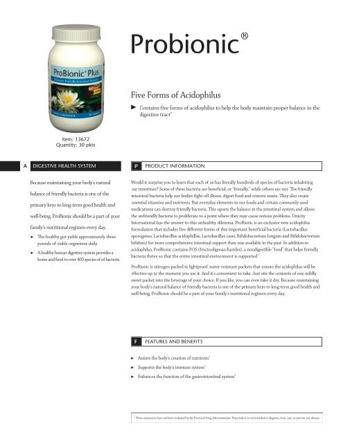 Probionic® - Unicity International