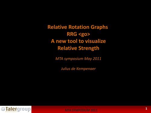 Relative Rotation Graphs RRG - Market Technicians Association