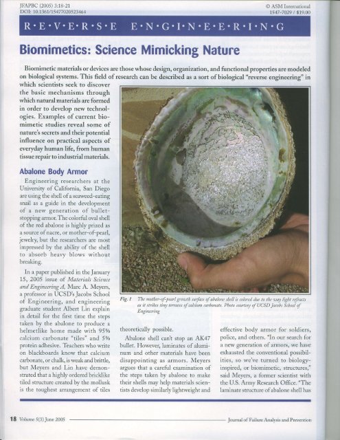 Biomimetics: Science Mimicking Nature - Marc A. Meyers