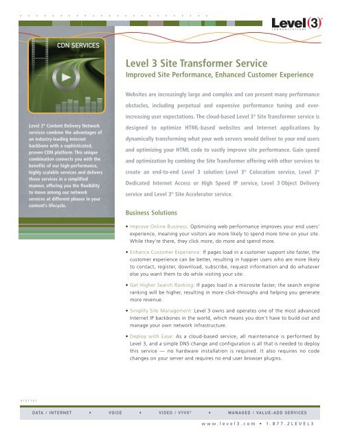 Level 3 Site Transformer Service - dogado Internet GmbH