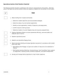 Planning Section Chief Position Checklist