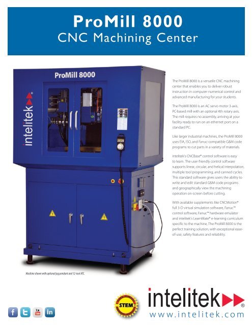 ProMill 8000 CNC Machining Center Data Sheet - Intelitek