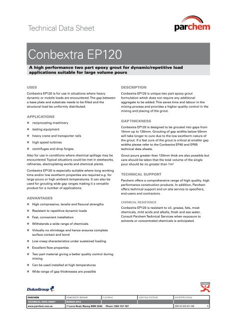 Conbextra EP120 TDS - Parchem