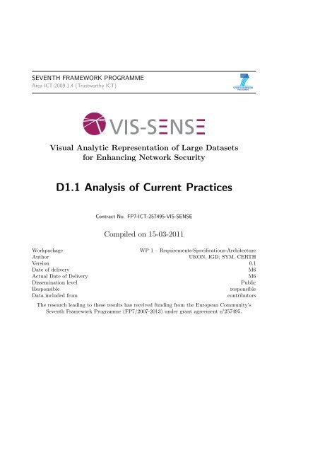 D1.1 Analysis of Current Practices - VIS-SENSE
