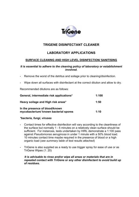 Trigene applications