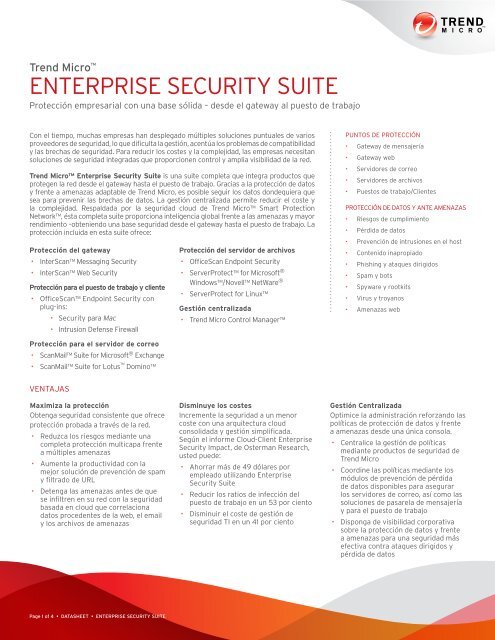 hoja de datos (PDF) - Trend Micro