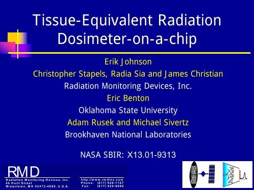 Tissue-Equivalent Radiation Dosimeter-on-a-chip ... - Wrmiss.org