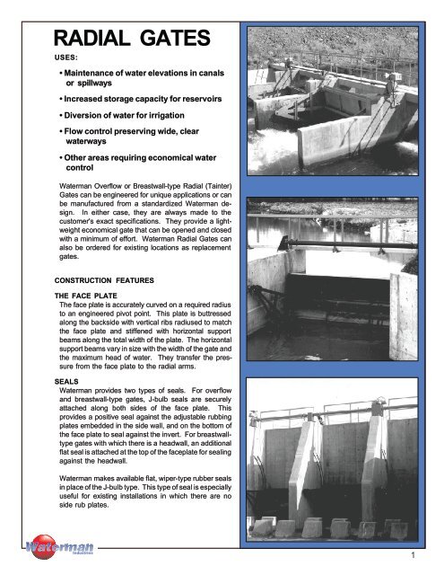 RADIAL GATES - Waterman Industries