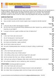 Playground Inspection Checklist - Fair Play For Children