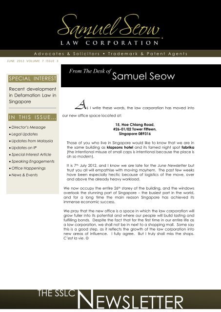 June 2012 - Samuel Seow Law Corporation