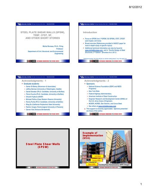Steel Plate Shear Wall Design Example