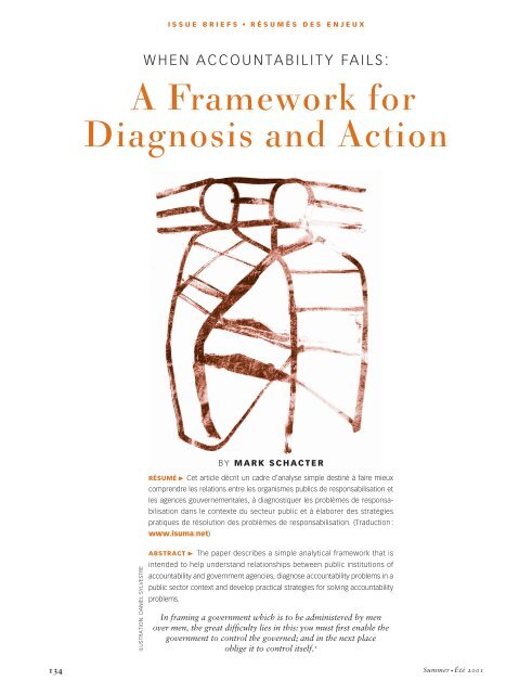 A Framework for Diagnosis and Action - Mark Schacter Consulting