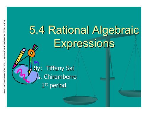 5.4 Rational Algebraic Expressions