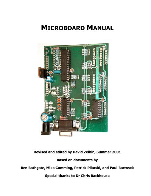 MICROBOARD MANUAL - Department of Electrical & Computer ...