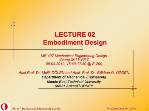 Embodiment Design - Department of Mechanical Engineering ...