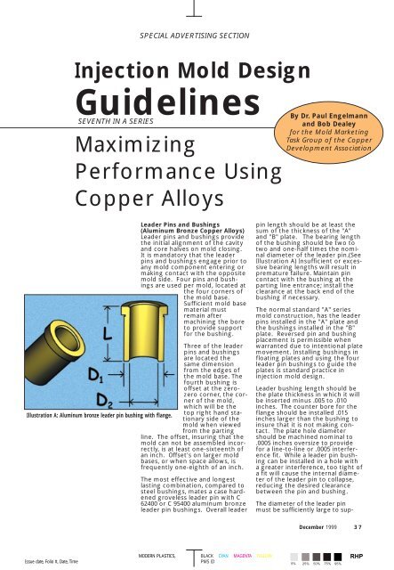 Injection Mold Design Guidelines - Copper Development Association