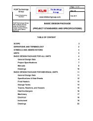 project standards and specifications