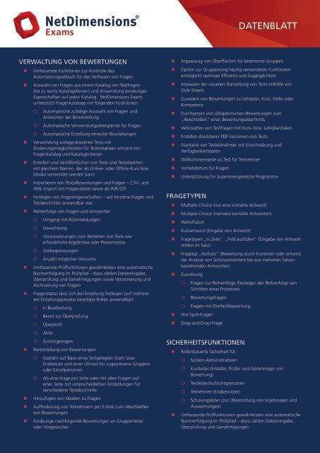 DATENBLATT - NetDimensions