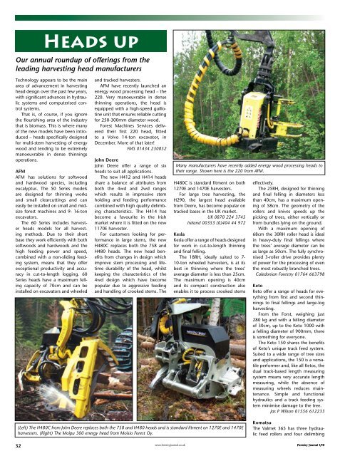 Harvester head Roundup - Forestry Journal