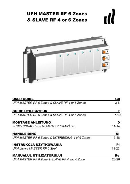 UFH MASTER RF 6 Zones & SLAVE RF 4 or 6 Zones - Purmo Radson