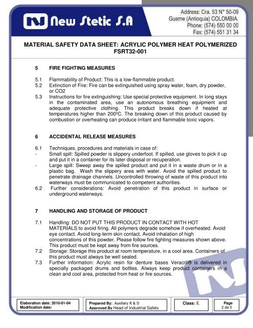 MATERIAL SAFETY DATA SHEE