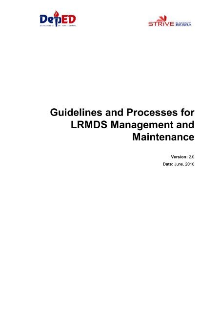 Guidelines and Processes for LRMDS ... - DepEd Naga City