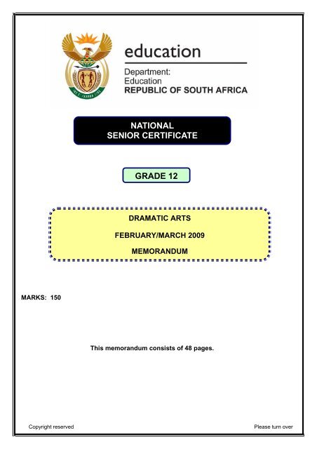national senior certificate grade 12 - Department of Basic Education