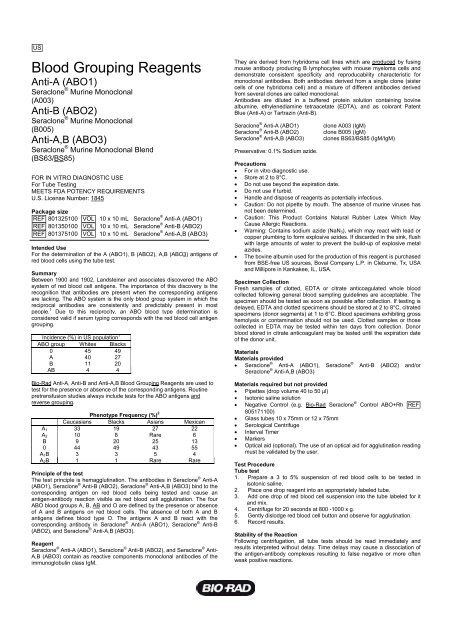 Blood Grouping Reagents