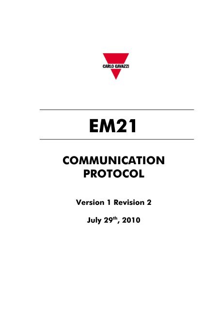 EM21 Modbus - SHM Communications Ltd