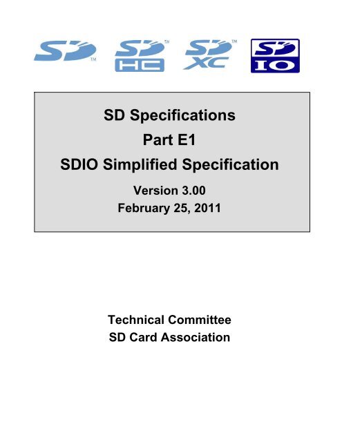 SDIO Simplified Specification - SD Association