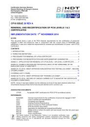 renewal and recertification of pcn levels 1 & 2 certificates - BINDT