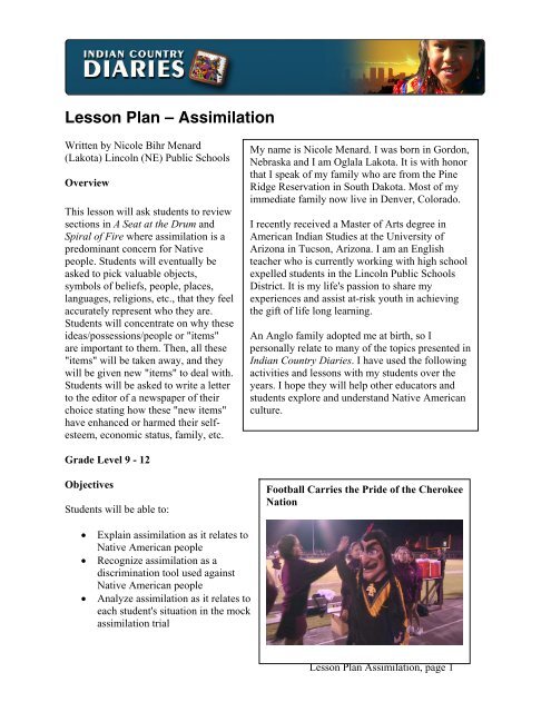 Lesson Plan â Assimilation - PBS