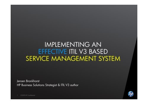 implementing an effective itil v3 based service management system