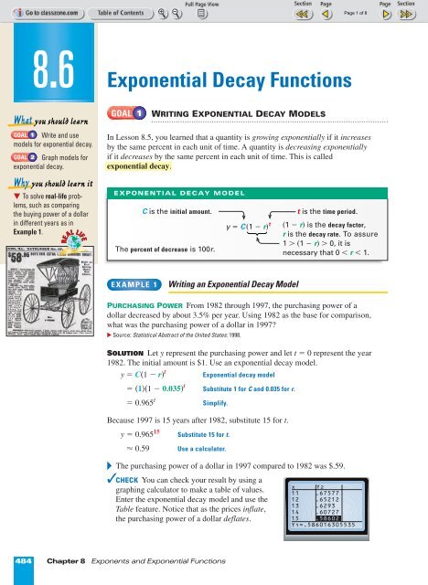 Exponential Decay Functions