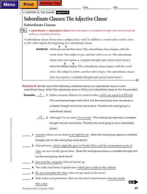 chapter 12 adjective clauses answer