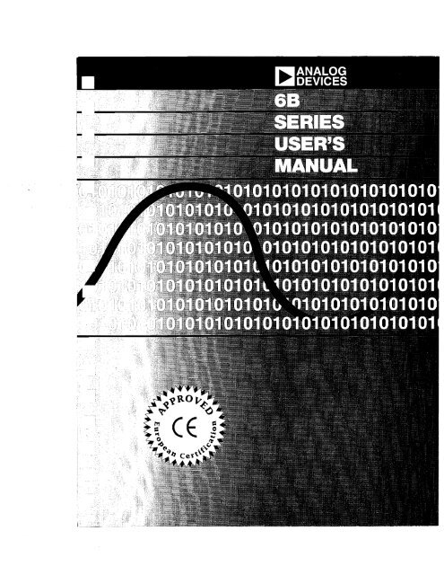 6B Series User's Manual - Analog Devices