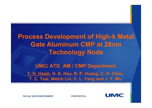Process Development of High-k Metal Gate Aluminum ... - Sematech