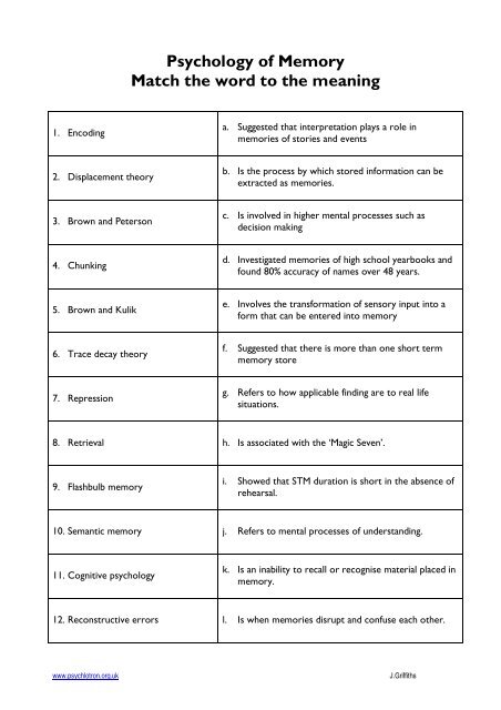 Memory mix and match