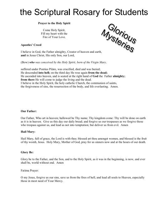 The Scriptural Rosary Glorious Mysteries