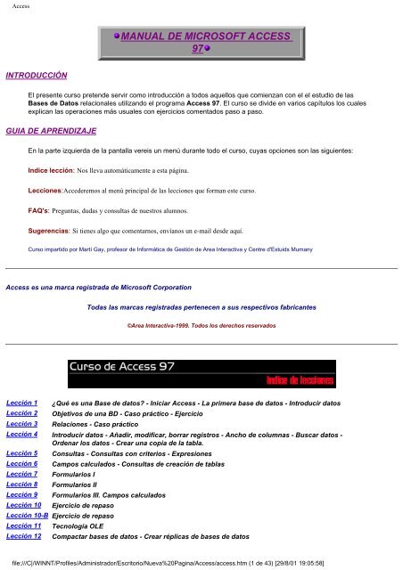 MANUAL DE MICROSOFT ACCESS 97