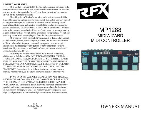MP1288 MidiWizard - Rolls Corporation