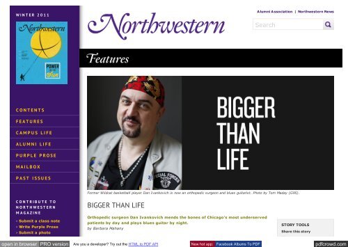 Bigger Than Life: Northwestern Magazine ... - OnePatient.org