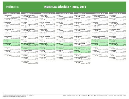 INDIEPLEX Schedule - May, 2012 - Starz