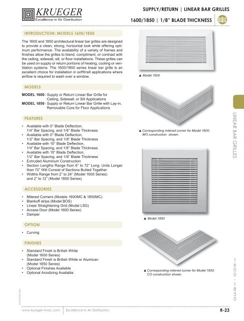 SUPPLY/RETURN | LINEAR BA