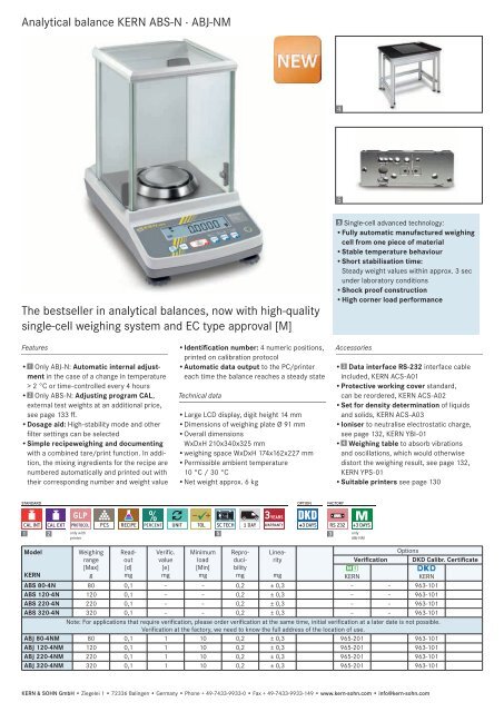 Analytical balance KERN ABS-N · ABJ-NM The bestseller in ...