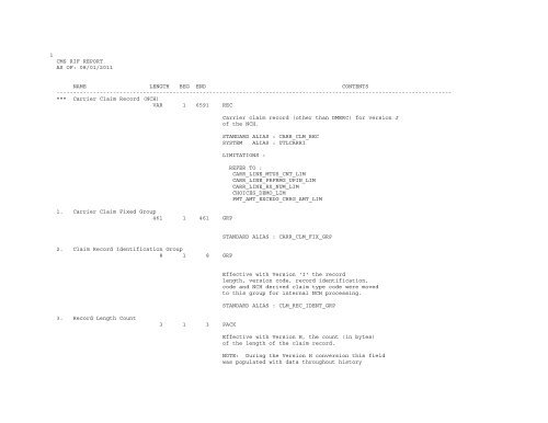 CMS Record Layout - ResDAC CMS Record Layout - ResDAC